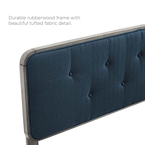 Modway Collins Tufted Fabric and Wood Full Headboard in Gray Azure