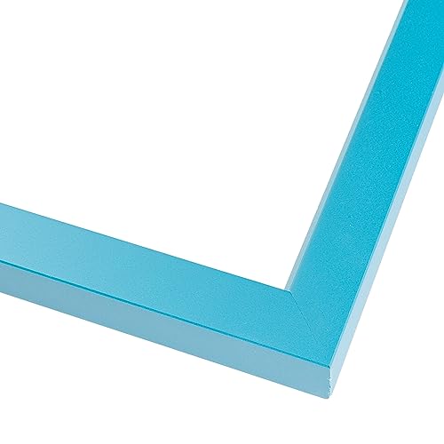 17x17 Frame Blue Aquamarine Solid Wood Picture Frame Width 1 Inches | Interior Frame Depth 0.5 Inches | Aero Bohemian Photo Frame Complete with UV Acrylic, Foam Board Backing & Hanging Hardware