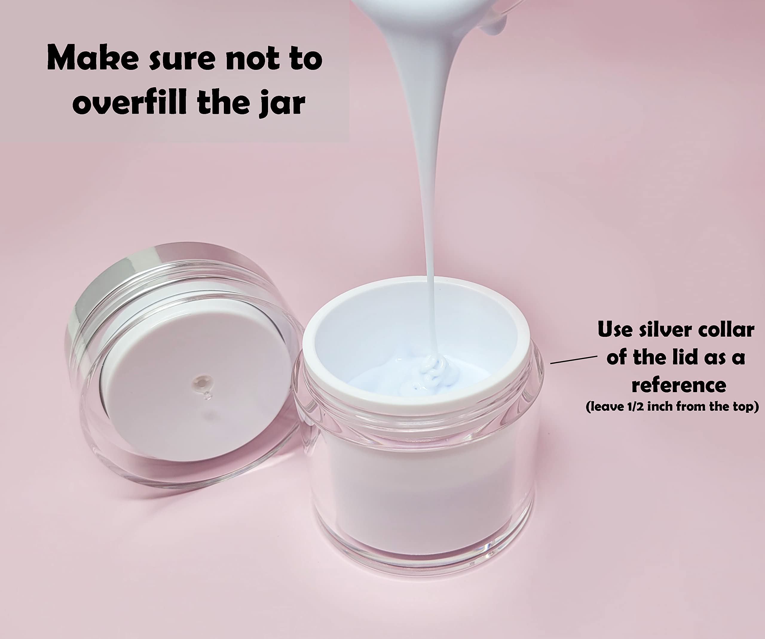3-pack Airless Pump Dispenser Jar - 1.7 oz 50 mL Refillable Bottle Empty Cosmetic Cream New Jars for Travel Containers with Push Down Pump for Face Makeup Lotion Moisturizer Creams and Skincare