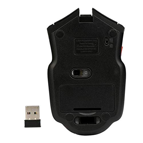 2.4GHz Wireless Optical Mouse Game Mice with USB Receiver Mause for PC Office Laptops (Black)