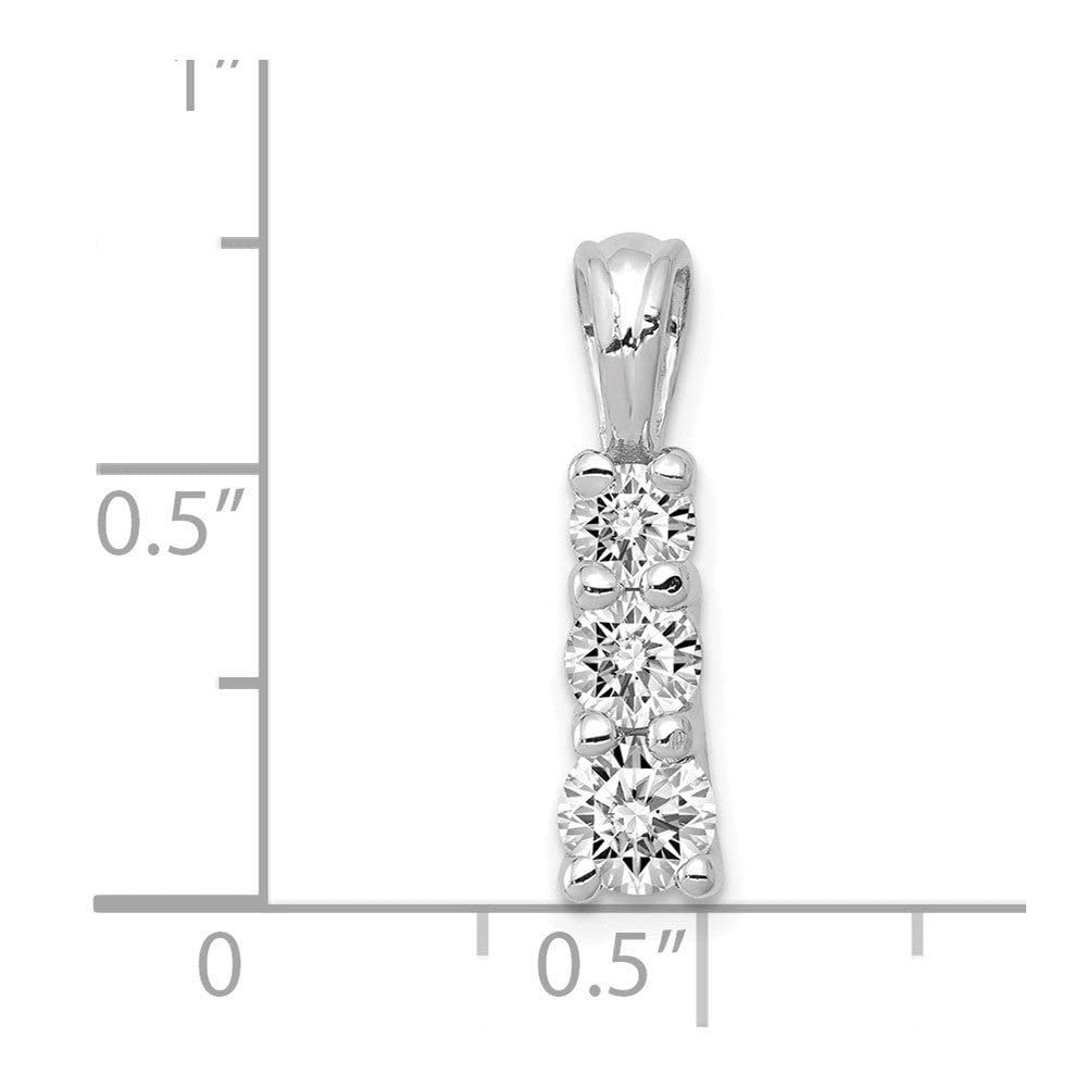14k White Gold VS Diamond three stone pendant GLD-AZ-XP1401VS