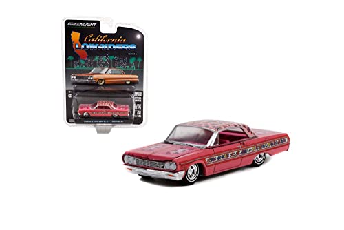 1964 Chevy Impala, Gypsy Rose Pink - Greenlight 63010A/48-1/64 Scale Diecast Model Toy Car