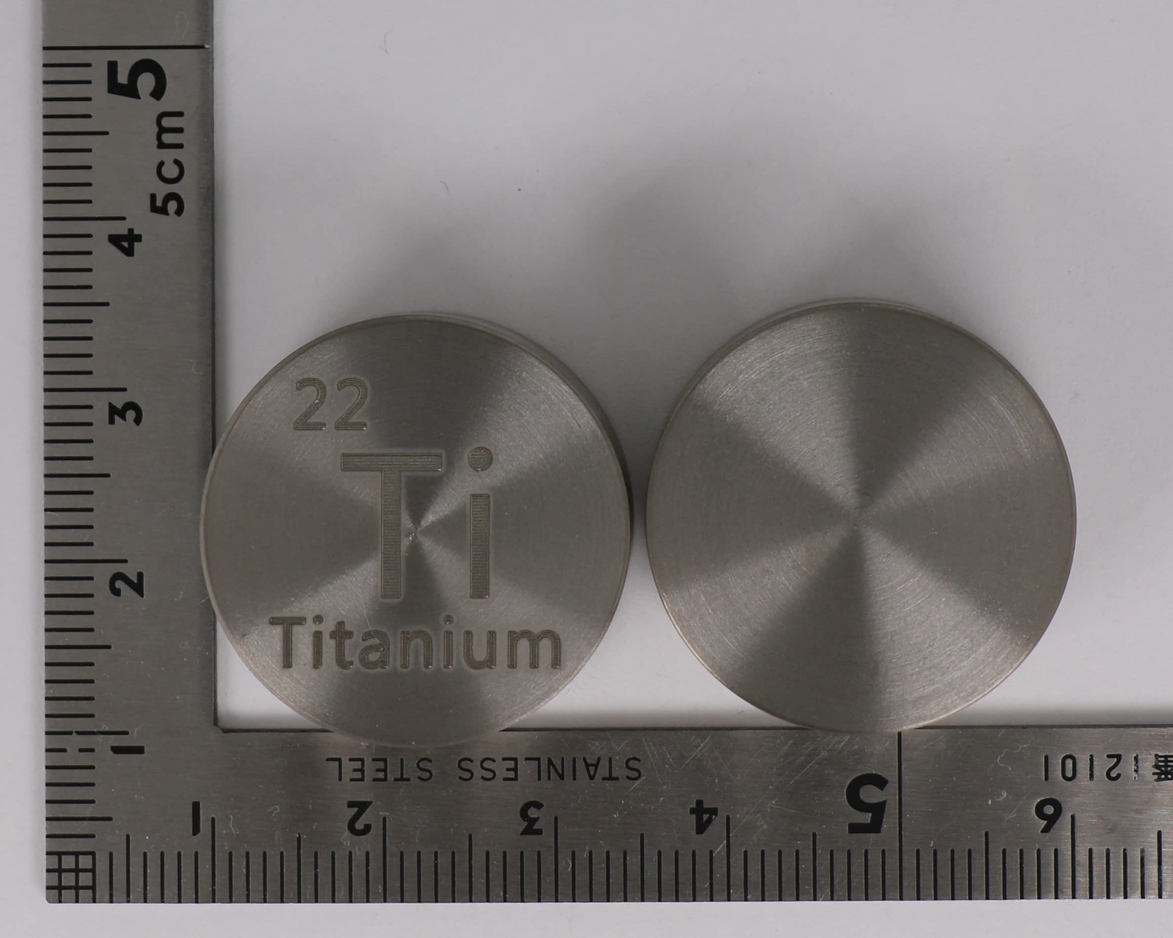 Titanium (Ti) 24.26mm Metal Disc for Collection or Experiments - 12.1mm Thick