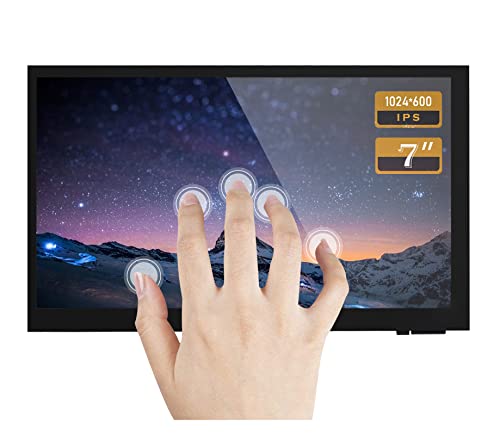 Ingcool 7 Inch Capacitive Touchscreen Monitor IPS Display 1024x600 7" HDMI LCD Module for Raspberry Pi 4B/ 3B+/A+/B/ 2B/ B+/A+/ Zero W, Support Windows 10/8.1/8 / 7