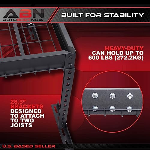 ABN Garage Shelving Ceiling Mounted Storage Racks - 4x8ft Ceiling Garage Storage System for Totes Decorations and More