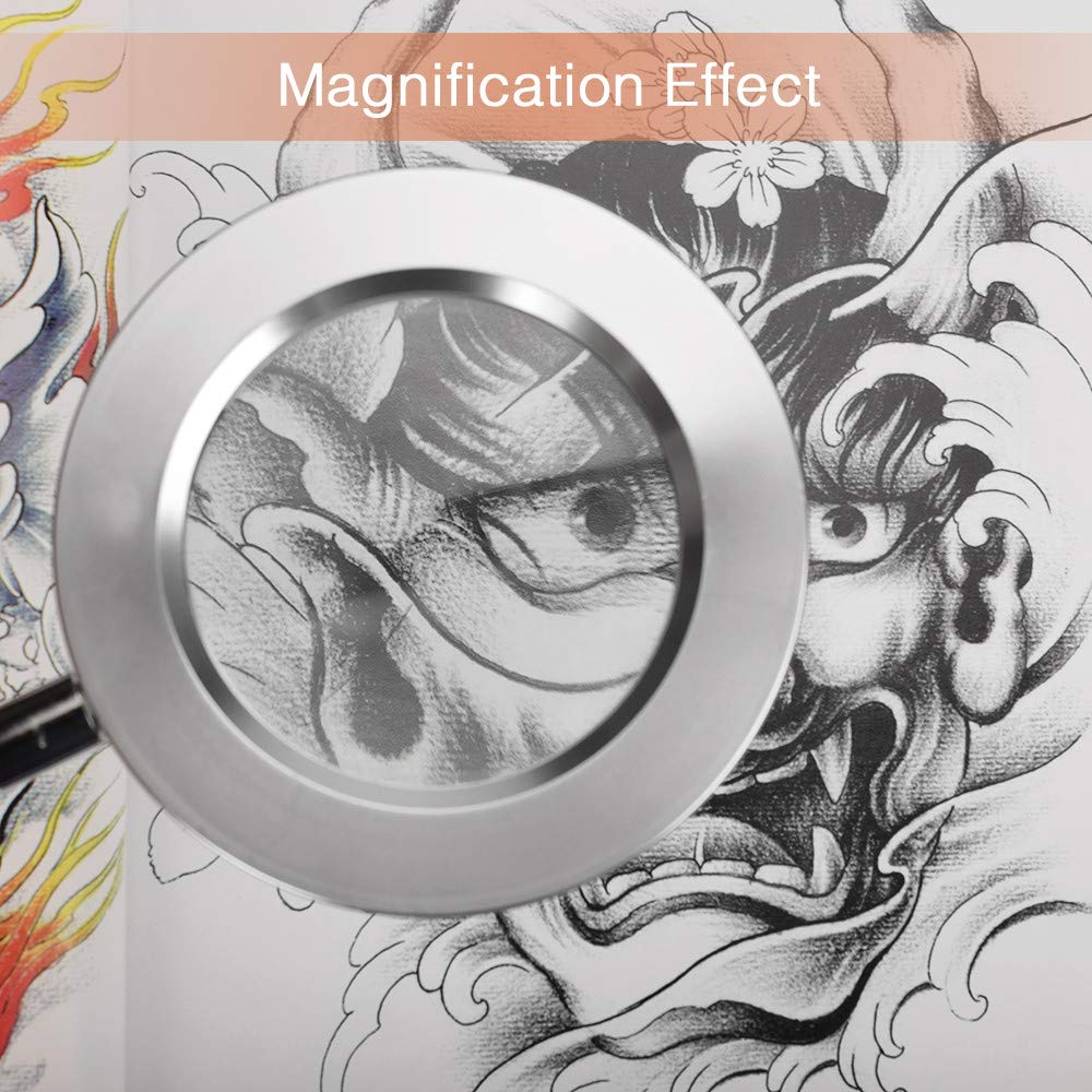 2.5X Magnifying Lamp, ATOMUS LED USB Rechargeable Tattoo Beauty Magnifier Lamp with Metal Clip for Eyebrow Tattoo Manicure Eyelash Extension Read