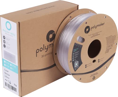 2.85mm(3mm) PETG Filament 2.85mm, 1kg Strong PETG Clear Filament - Polymaker PolyLite PETG 2.85mm Transparent 3D Printer Filament, Print with 2.85mm Openning 3D Printers Only