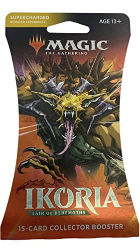 Magic: The Gathering Sleeved Booster Pack MTG Ikoria Lair of Behemoths Size Card Sleeves Individual Pack