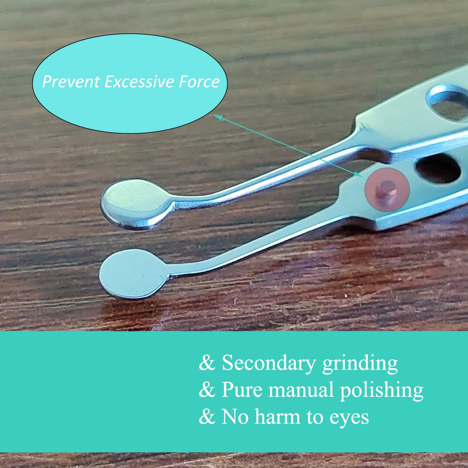 FUNORNAM Meibomian Gland Expressor Professional Prevent Excessive Force Eyelid Massage Forceps for MG Issue Dry Eyes, Premium Stainless Steel (Round)