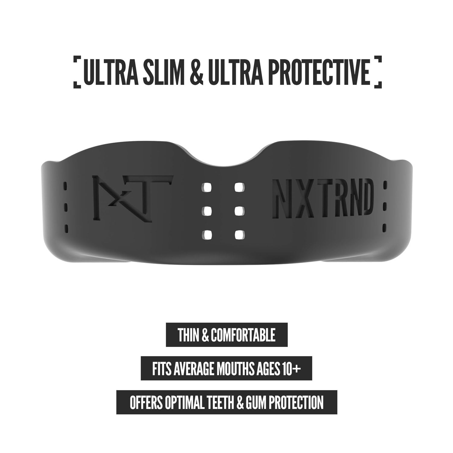 2 Pack Nxtrnd Zero Mouth Guard, Ultra Thin Mouthpiece (Black)