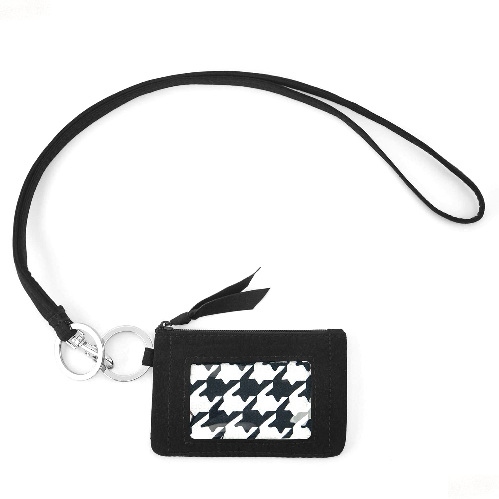 ANNAMITO POP Wonderful Pattern Cotton Zip ID Case Wallet Marble Card Badge Holder With Key Ring Coin Lanyard For Girl Ladies Women Gift