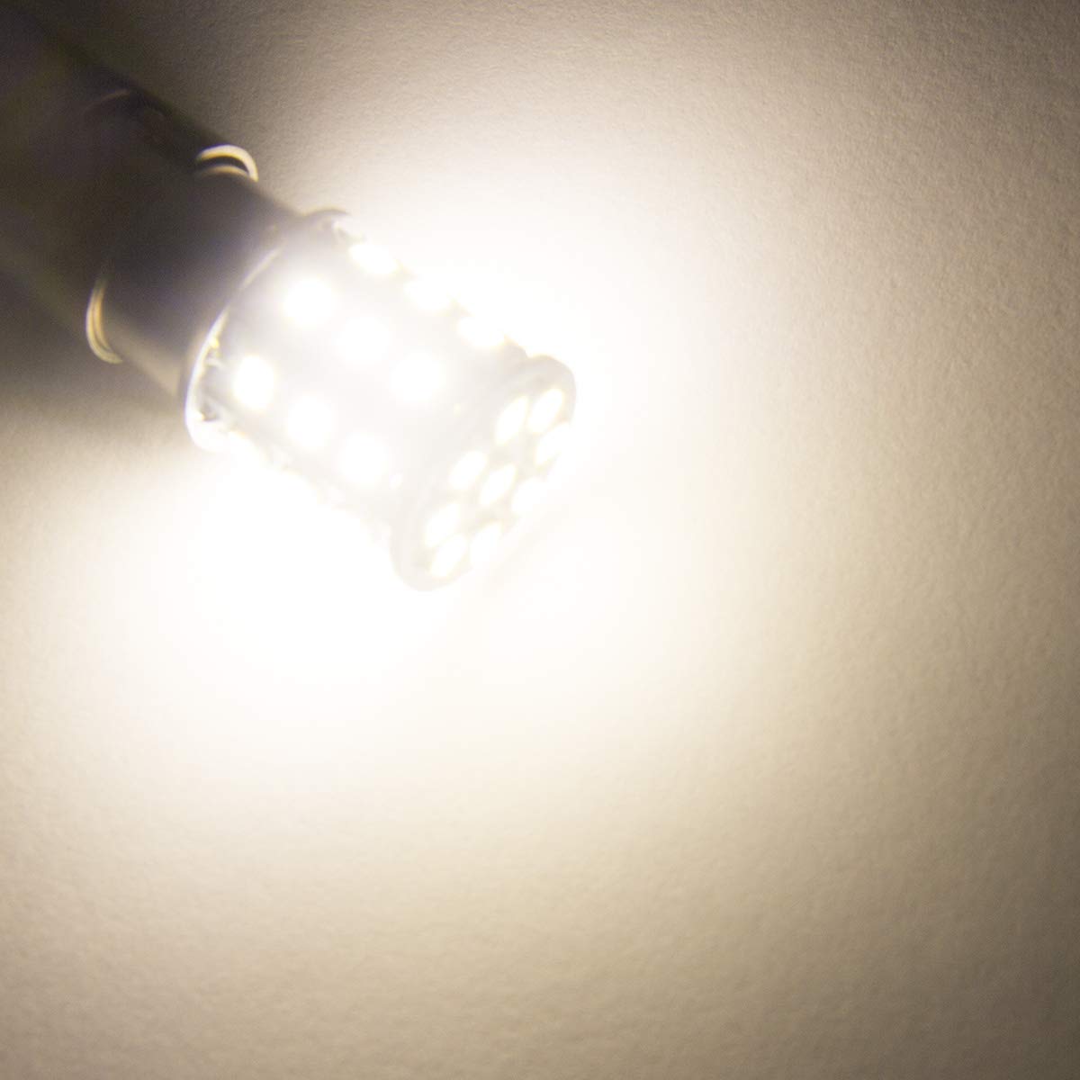 1voi Super Bright BA15S 1156 1141 1003 LED Light Bulbs for RV Interior Camper Trailer Turn Signal Backup Reverse,2700K Warm White,20-Pack