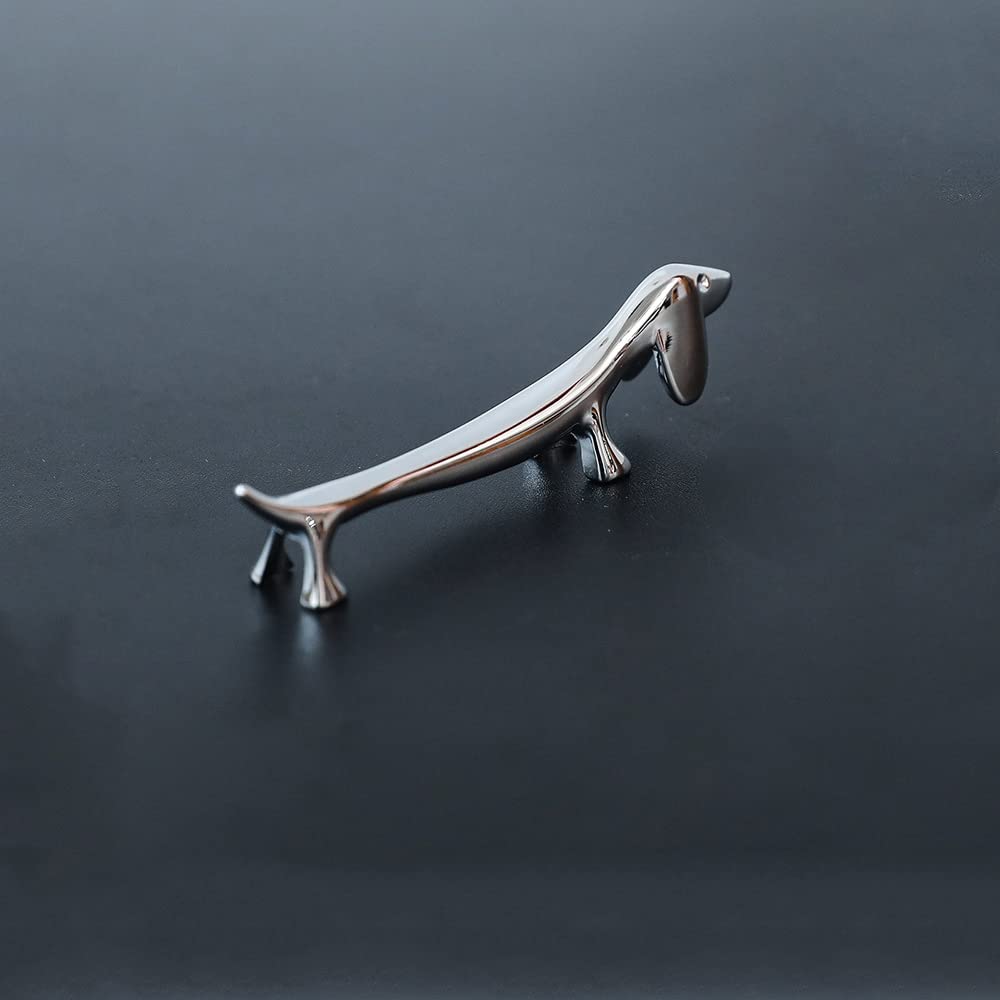 4 Pieces Chopsticks Holder Sliver Chopstick Rest Pillow Zinc Alloy Chopstick Rack Stand for Spoon Fork Knife Tableware Brush Home Kitchen Table Decoration (Dachshund)