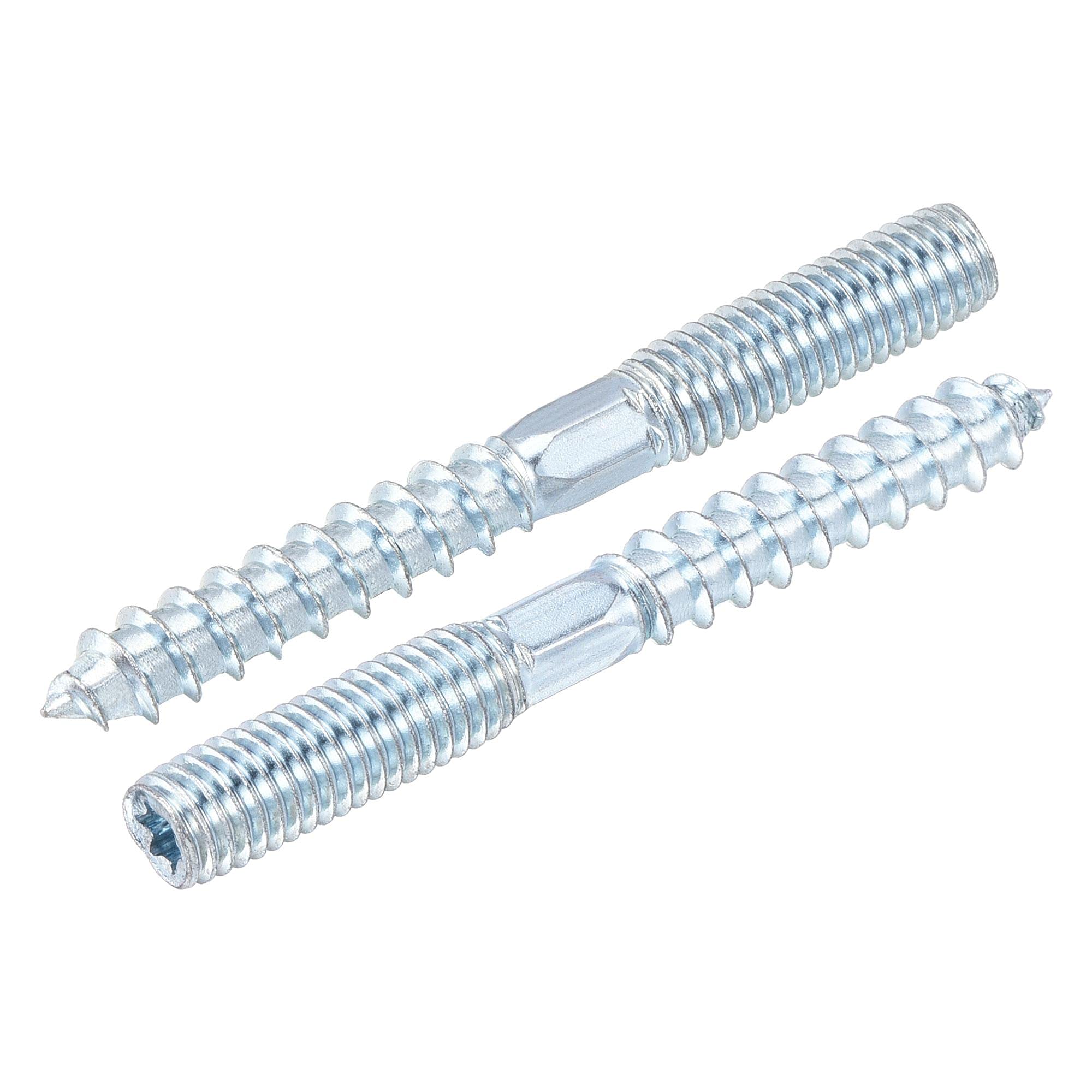 uxcell M8x25mm Hanger Bolts Double Head Dowel Screw for Wood Furniture 10pcs