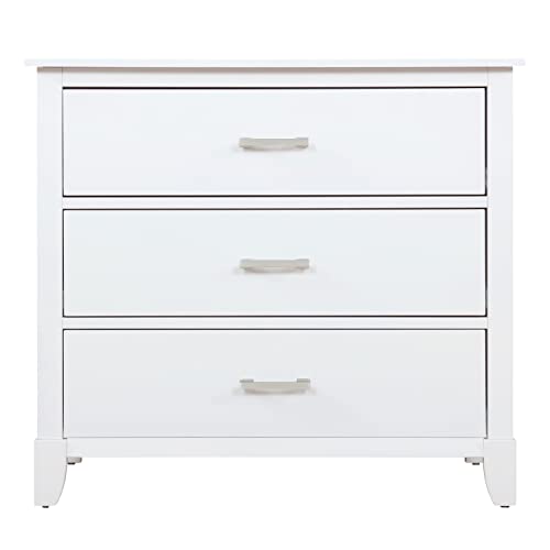 Dream on Me Universal 3 Drawers Chest | Kids Bedroom Dresser | Three Drawers Dresser Mid Century Modern, White