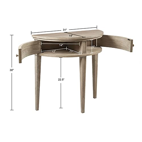 MARTHA STEWART Console Table for Entryway with Storage Farmhouse Living Room Furniture Décor, 31" W x 14" D x 30" H, Reclaimed Greige