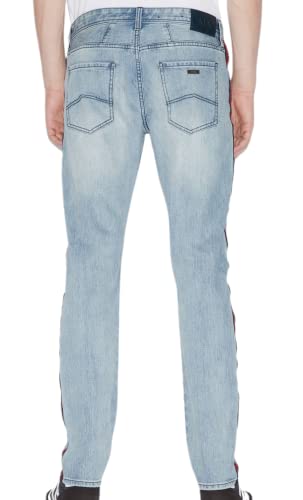 A|X ARMANI EXCHANGE Men's Five Pocket Jean with Logo, Indigo Denim, 32