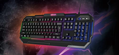 ASTRUM KG200 Wired Gaming Keyboard, LED Rainbow Gaming Backlit, 19 Anti-ghosting Keys, Quick-Response, Multimedia Control for PC and Desktop Computer