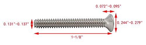 FixtureDisplays® 6-32 X 1-1/8" Stainless Flat Head Machine Screws, Full Thread, Phillips Drive, Stainless Steel 18-8, Machine Thread 314899-NPF