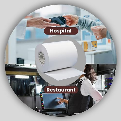 BAM POS Thermal Receipt Paper - Crisp & Clear Images, BPA Free - Ideal for First Data FD50 & FD100TI, Credit Card Machines - Pack of 50 Rolls