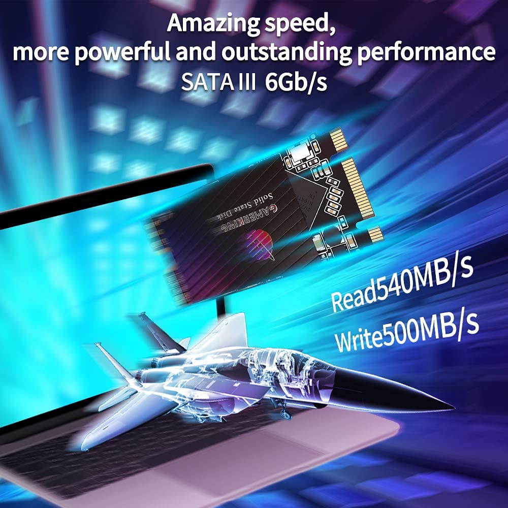 Gamerking SSD M.2 2242 512GB NGFF Internal Solid State Drive High Performance Hard Drive for Desktop Laptop SATA III 6Gb/s M2 SSD 480gb 500gb 512gb (512GB, M.2 2242)