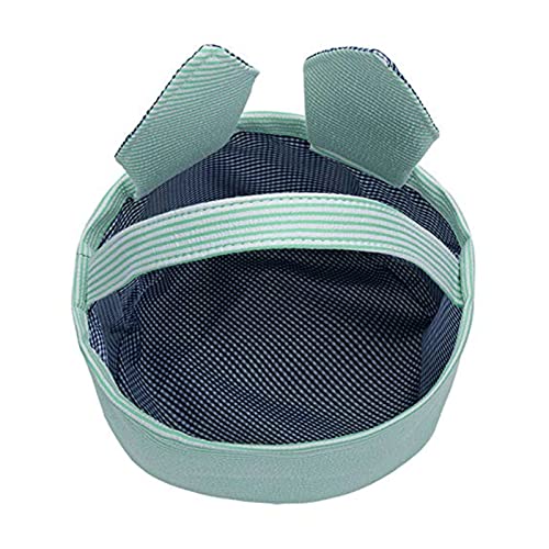 Easter Basket Seersucker Egg Hunt Bunny Baskets for Kids with Cute Rabbit Ears Stripe Storage Gifts Candies Personalized Easter Party Gifts.………