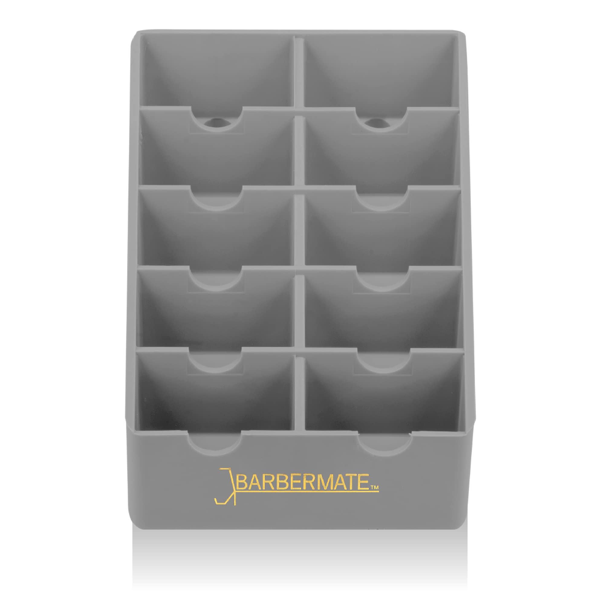 BarberMateĀ® Blade Rack Storage Tray - Holds 10 Clipper Blades (Gray)