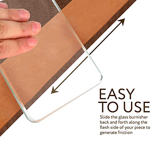 Glass Slicker Leather Burnishing Tool Pack of 2 - Leathercraft Burnisher - Glass Slicker for Burnishing Leather - Professional Finish Tool for Glass Block Leather Smoothing Techniques