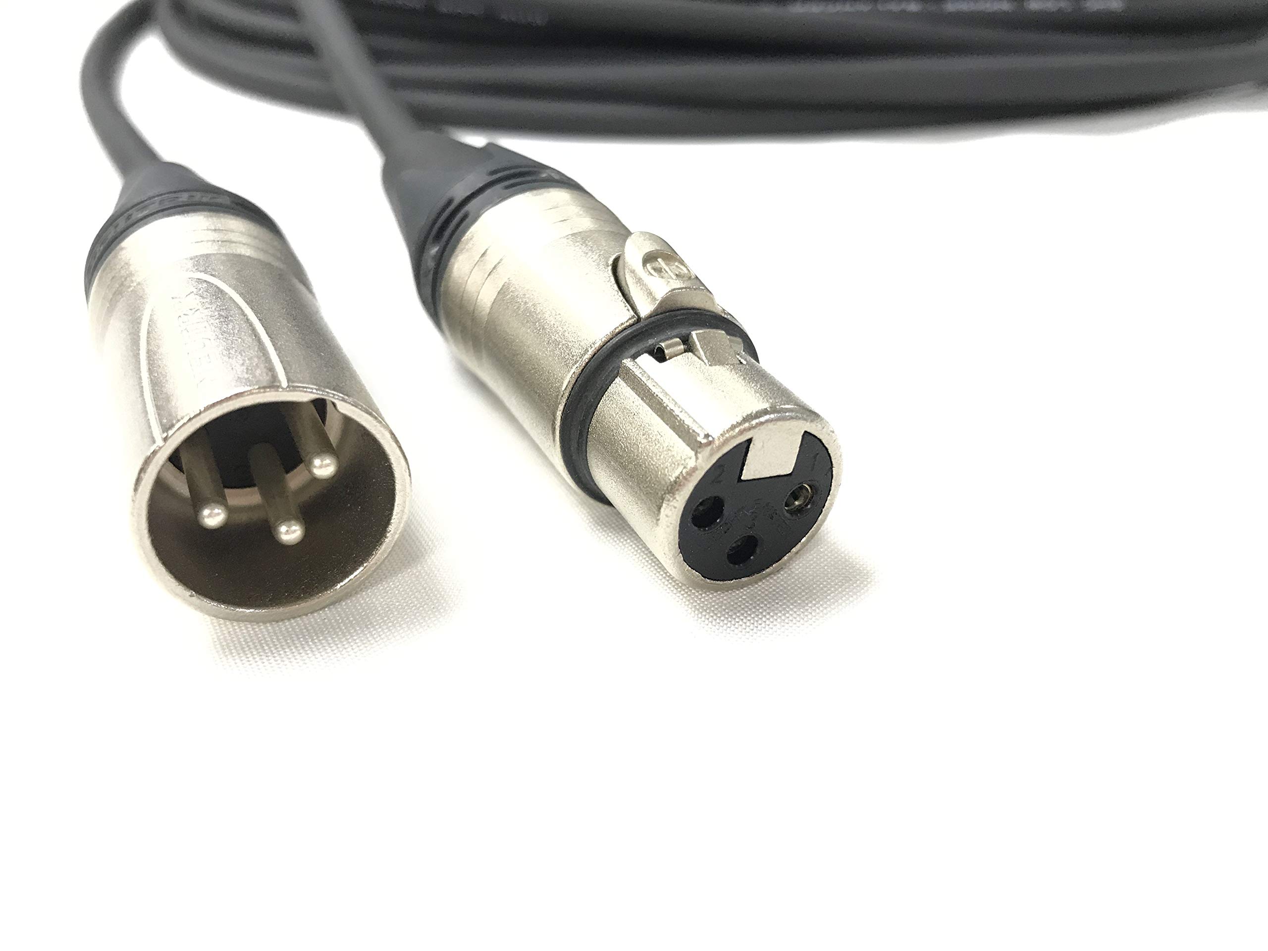 200 Foot 3-Pin XLR 24 AWG (Gauge) DMX512 Data Cable Male to Female for Stage Lighting, LED Uplights, DJ Lights and DMX512 Controller- Made by Custom Cable Connection