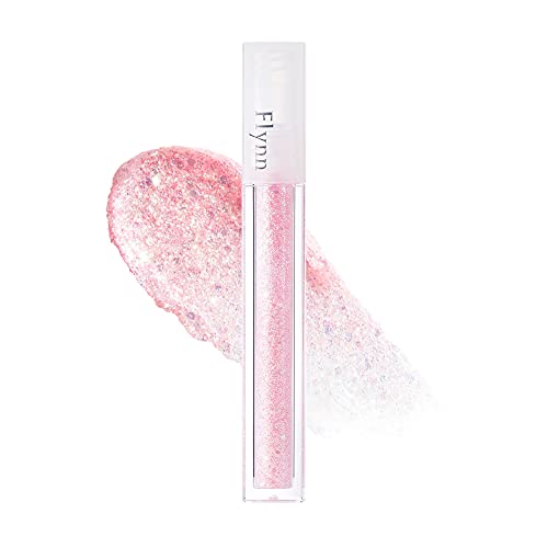 FLYNN Lightcatcher Liquid Glitter Eyeshadow | Long Lasting, Quick Drying, Lightweight Water Texture, No Fall-out | K beauty High-Impact Eye Looks (02 Pink Light) 0.12oz