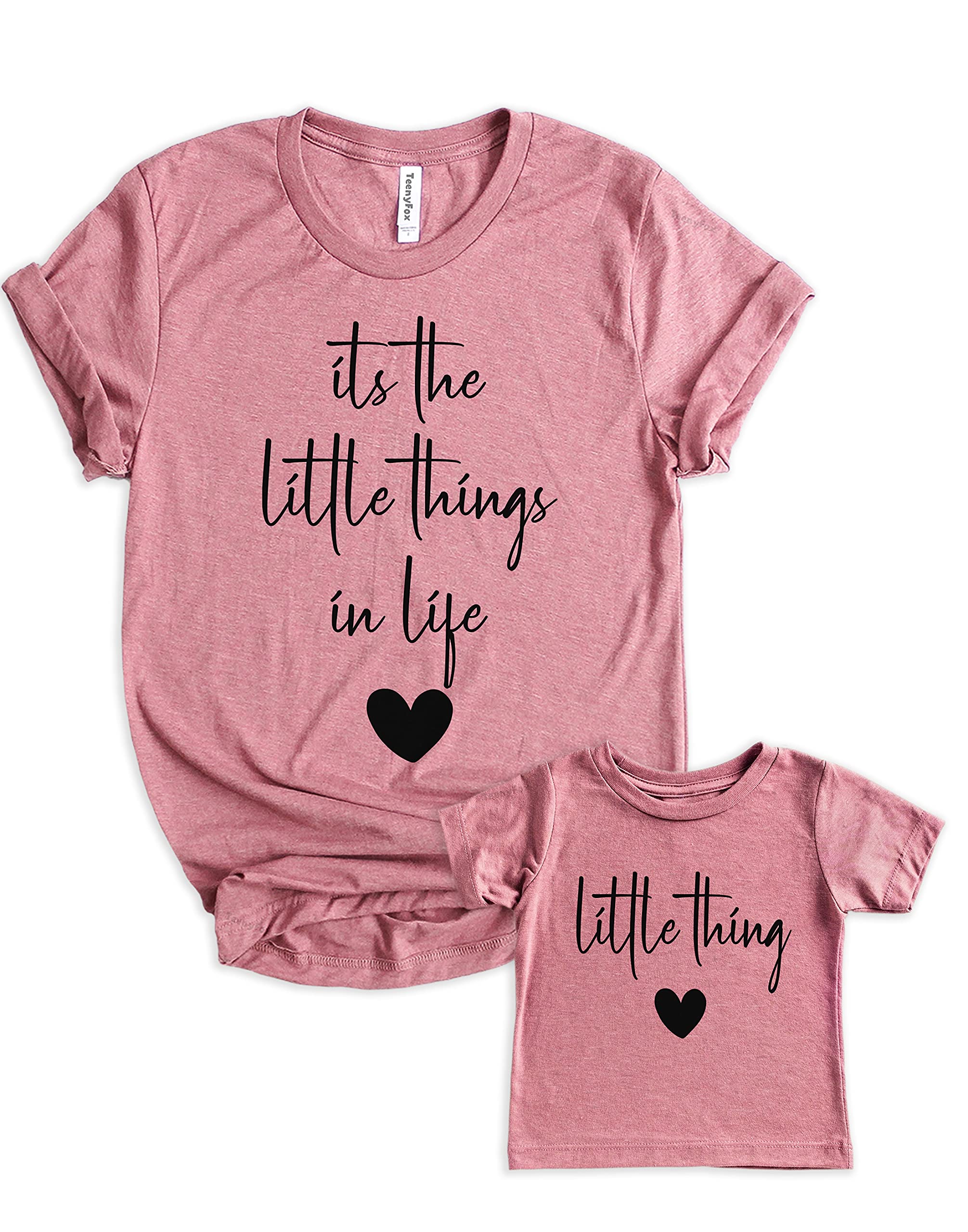 Teeny Fox Little Things in Life Mother Daughter Matching Outfits Mom and Me Cute Family Shirts