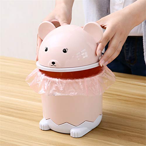 Clothful Kitchen Gadgets,Desktop Flip Trash Can Cover Mini Portable Garbage Storage Bin Panda Flip Desktop,Trash Can