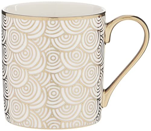 Certified International Mosaic 14 oz. Gold Plated Mugs, Set of 6, 6 Count (Pack of 1), RED