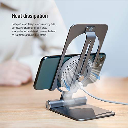 Nillkin Fast Wireless Charger Stand Adjustable - Qi Wireless Charging Stand for iPhone 15 14 13 12 pro max/Pro/Plus, Samsung Galaxy S23 S22 Ultra S21 Plus S20, Note 20/10+/9 and More, Gray