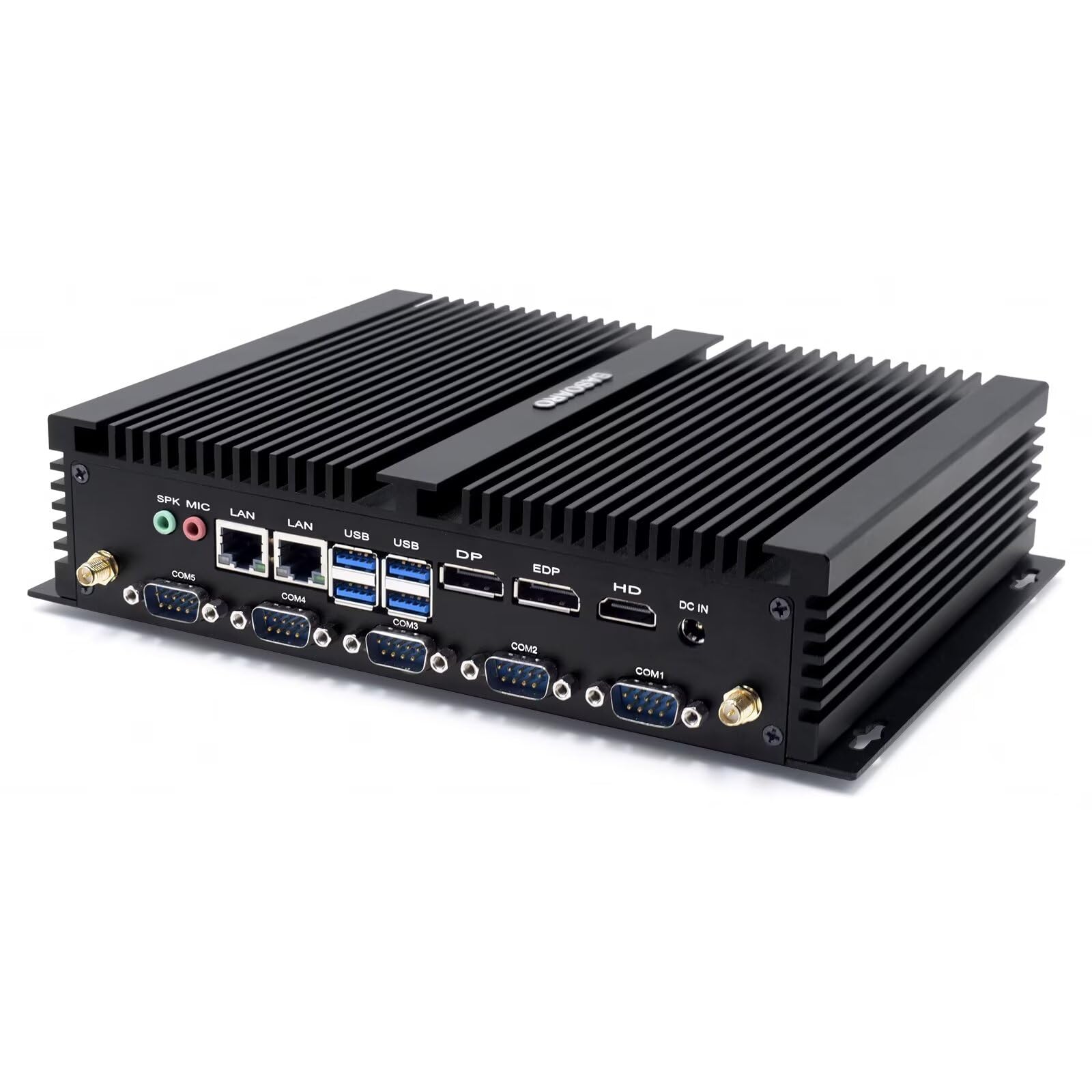 BASOARO Industrial Mini Computer, Fanless Industrial PC, Core i7 8550U, 16G RAM 512G SSD 1TB HDD, Dual LAN, Triple Display 4K UHD, DP/EDP/HD, 6 RS232 COM, Win 11 Pro Mini PC