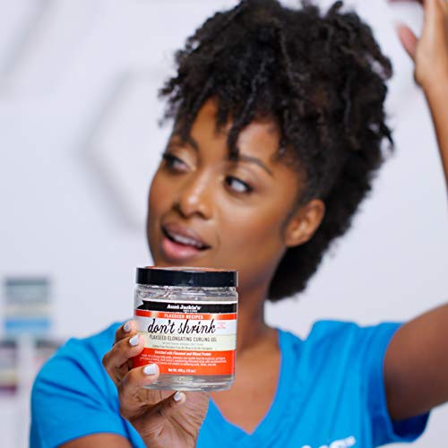 Aunt Jackie's Flaxseed Recipes Don't Shrink Elongating Hair Curling Gel for Natural Curls, Coils and Waves, Helps Prevent Dryness and Flaking, 18 oz