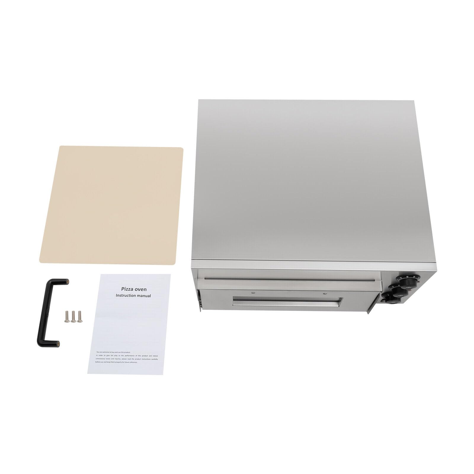 1300W Commercial Pizza Oven, Single Layer Electric Pizza Maker, Adjust from 122-662℉, For 16" Pizza Indoor family party barbecue