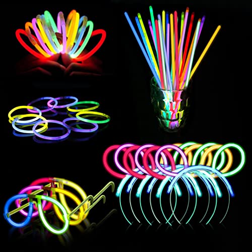 192 Pcs Glow in The Dark Party Supplies - Include Let's Glow Neon Party Backdrop, Neon Balloons, Tablecloth, Glow Sticks Party Pack, Glow Party Supplies Blacklight Neon Party Decorations
