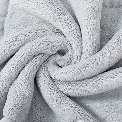 Plush Baby Security Blanket Lovey, Gray, 16"x16", Mini Baby, Blanky 68% viscose from bamboo, 27% organic cotton, 5% Spandex fleece