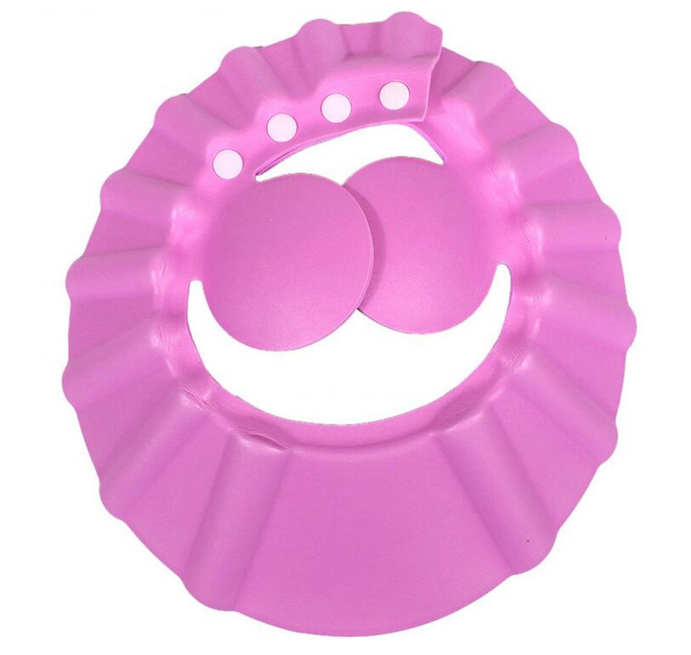 3PCS Soft Adjustable Bath Accessories Shampoo Shower Cap Hat with Earmuff Cover Hair Washing Shield Hat Hair Cutting Protector for Baby Kids Toddler Children(Color Random)