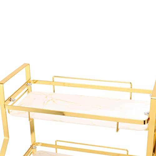 Bathroom Standing Rack, Corner Bathroom Shelf Strong Load Bearing Capacity Stable White and Gold for Kitchen(3 Tier)