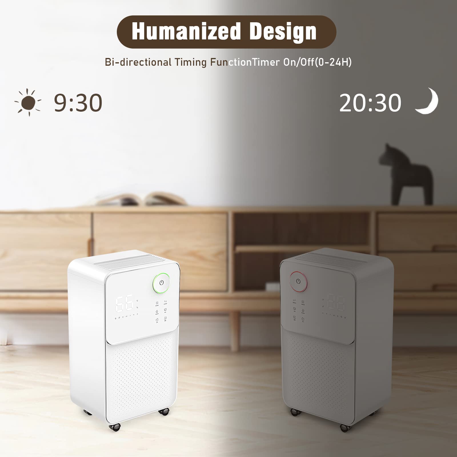 3000 Sq. Ft Dehumidifier for Bathroom Basements Home RV, Aerofy Dehumidifiers with Drain Hose, Upgraded ION & Sleep Mode, 3 Dehumidification Modes, 24H Timer, Smart LCD Touch Panel, Auto Shut Off
