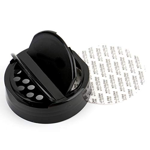 Foraineam 16 Pack 15 oz Plastic Spice Jars Containers Bottles with Black Flip Cap To Pour Or Sifter Shaker, Perfect for Storing Spice, Powders and Herbs