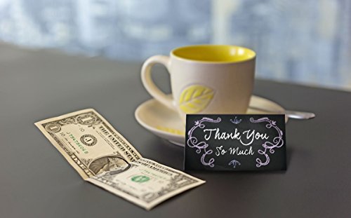 Chalkboard Colored Thank You Business Cards (3.5" x 2.0") with smooth satin finish - Box of 100 Cards