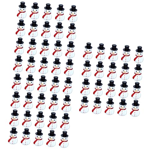 Abaodam 60 Pcs Mini Snowman Mini Christmas Decorations for Crafts Miniatures for Crafts Xmas Miniature Snowman Snow Globes for Kids Mini Figurine Fairy Birthday Party Supplies