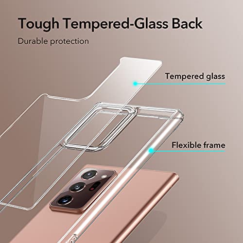 ESR Glass Case Compatible with Samsung Galaxy Note 20 Ultra 6.9β, Scratch-Resistant Tempered-Glass Back, Flexible Frame, Echo Series, Clear