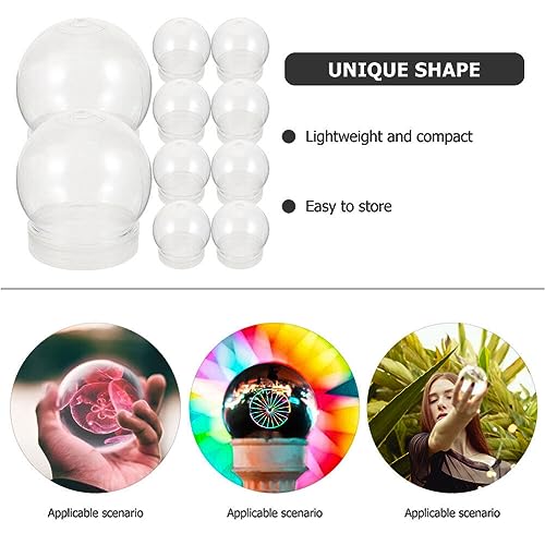 Abaodam DIY Snow Globe 4inch Clear Plastic Water Globe Fillable Snow Globe with Screw Off Cap for DIY Crafts Christmas Home Decoration 20pcs