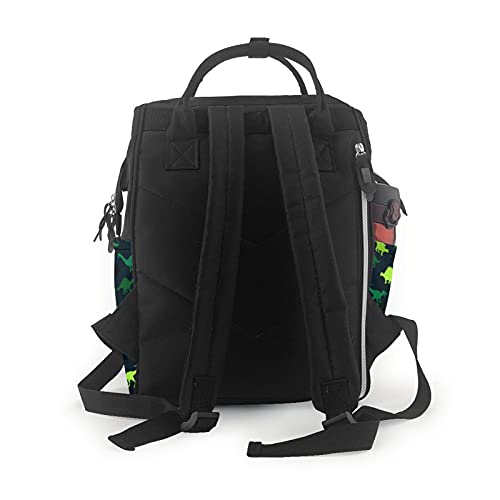 Backpack Diaper Bag Green Animal Dinosaur Womens Travel Bag Mens Laptop Bags (15.7"x11"x7", as Color)…