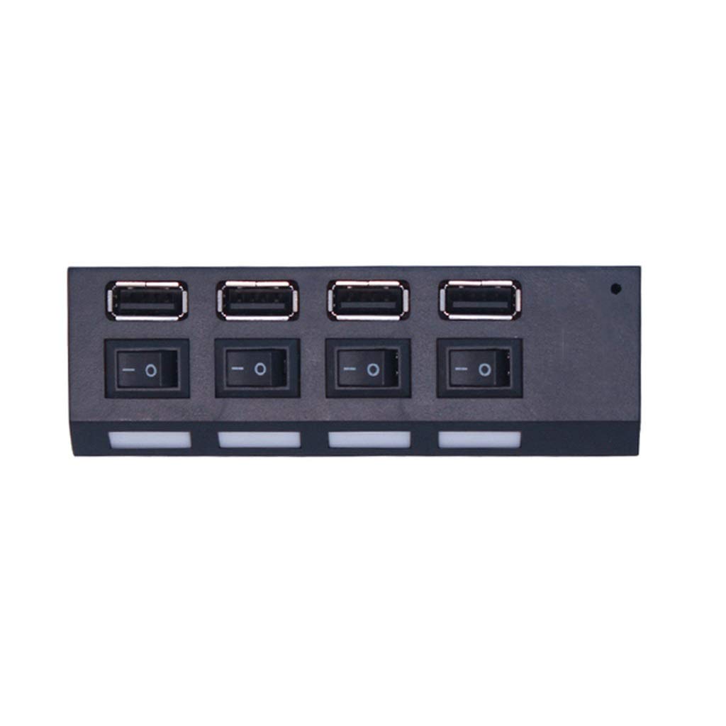 SHYPT USB 2.0 Hub Splitter Hub Use Power Adapter 4 Port Multiple Expander 2.0 USB Hub with Switch for PC