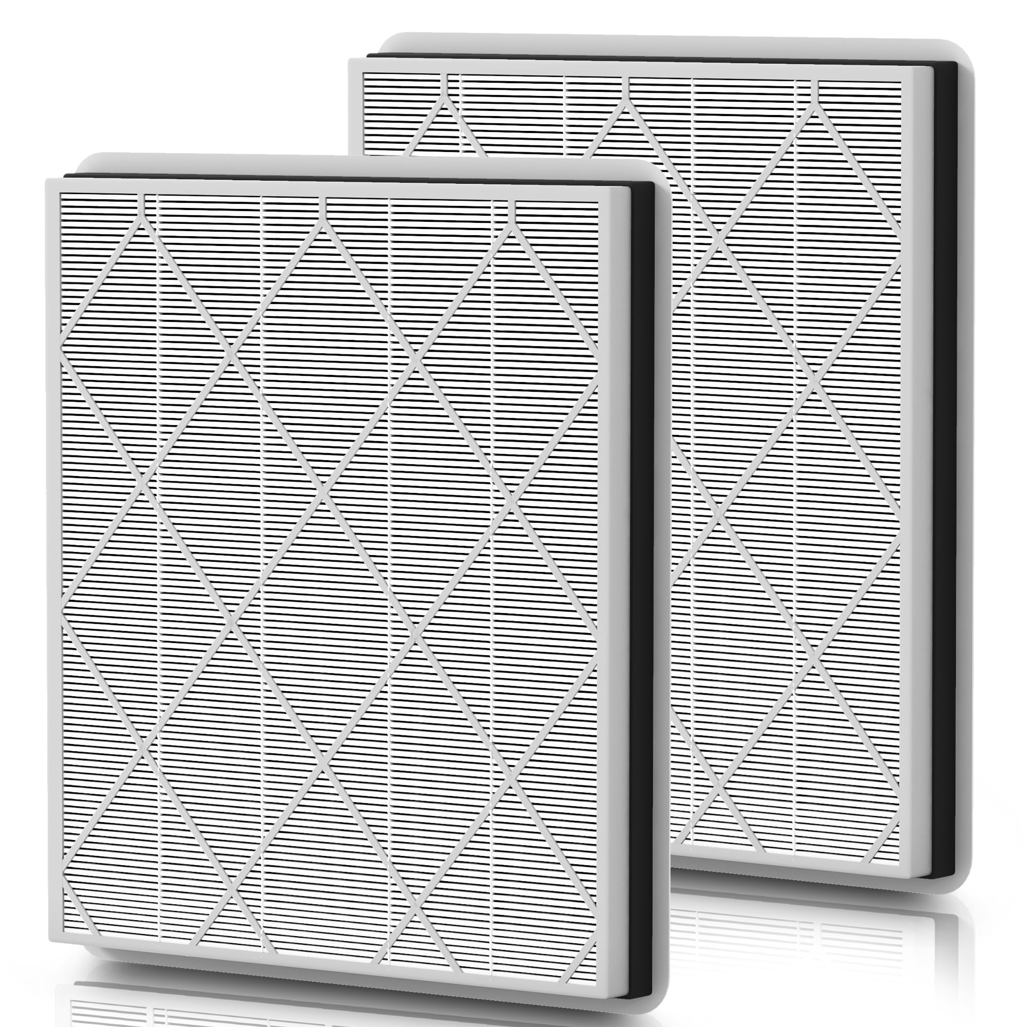 2 Pack HE401 HEPA Filter Replacement for Shark Air Purifier 4 Fan, Compatible with Shark HE400 HE401 HE402 HE405 Air Models, 3 Stage Filtration H13 True HEPA Filter for Shark HE4FKPET